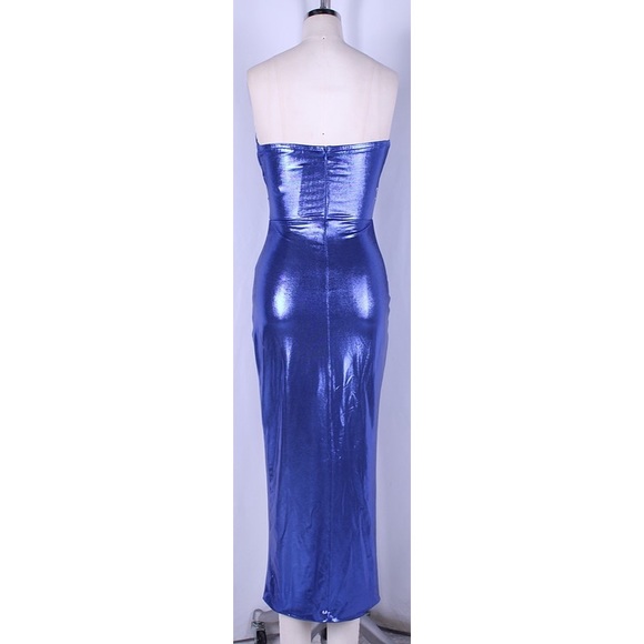 Dresses | Metallic Strapless Midi Dress | Poshmark